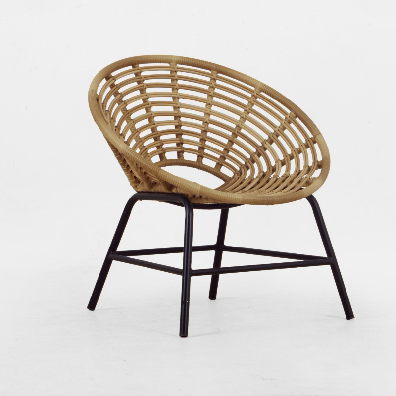 Rattan Spider work Armchair, matte lacque & steel legs – monoo